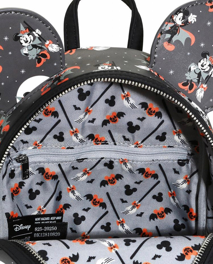Loungefly Disney Mickey Minnie Halloween Vamp Witch AOP Mini Backpack ...